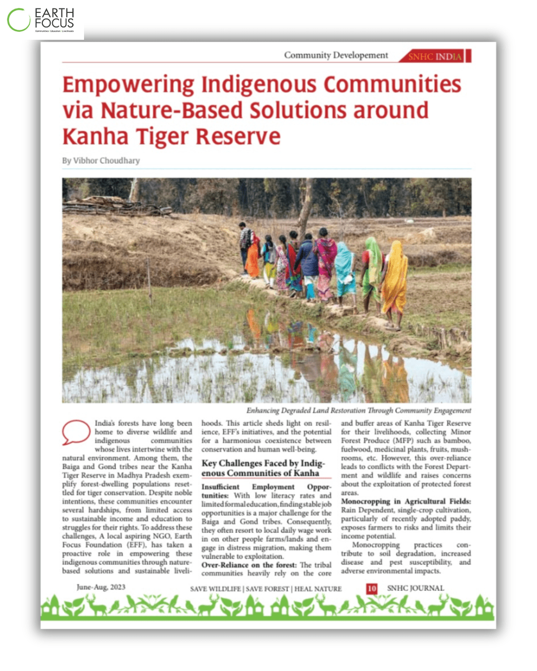 Earth Focus in SNHC Journal - Earth Focus